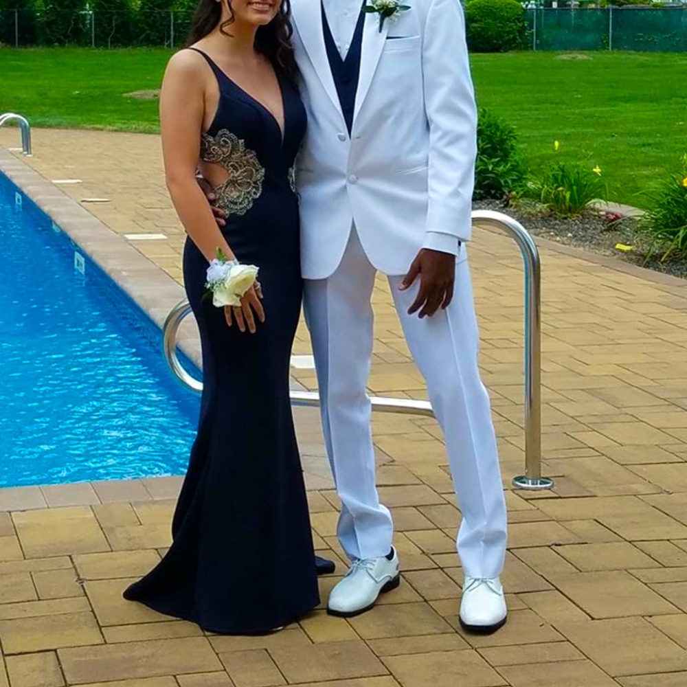 Faviana Glamour Navy Blue Prom Dress - Gem